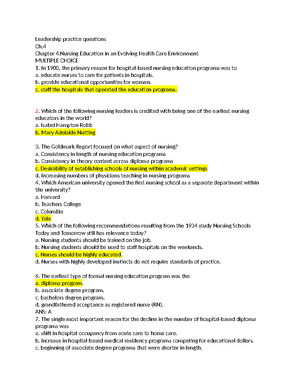 Essential ATI RN Leadership 2025 Proctored Exam Testbank with NGN QR ...