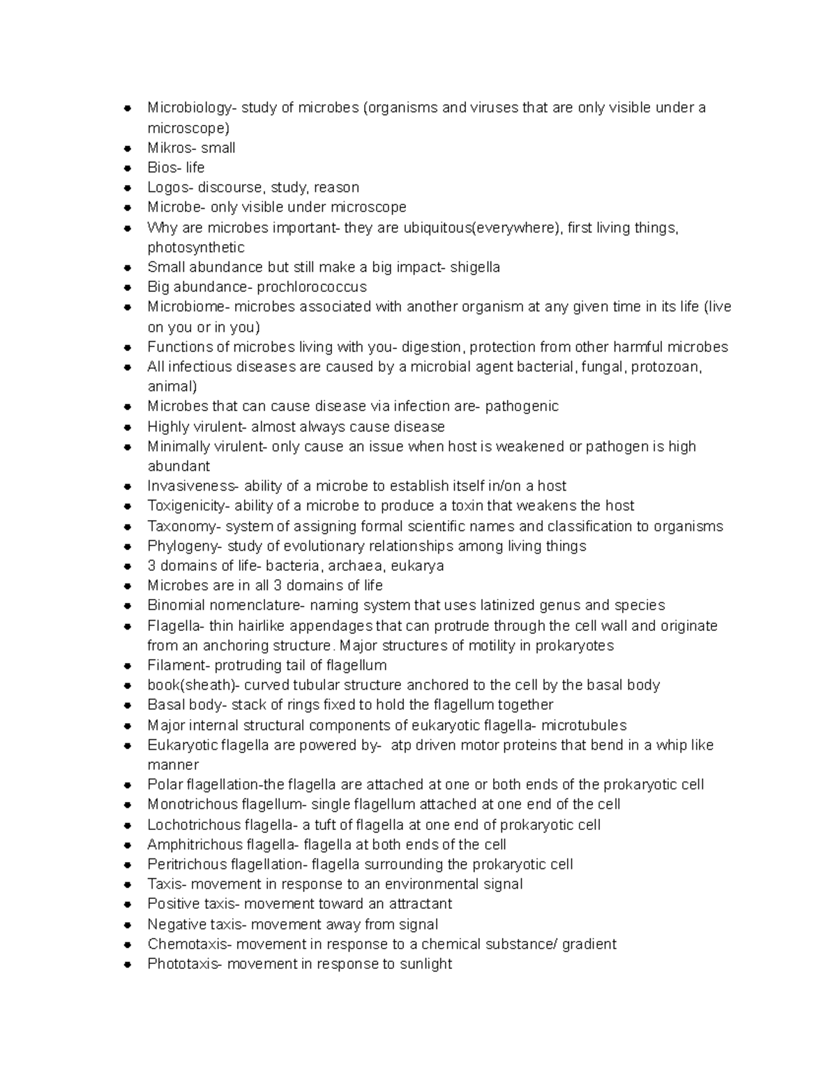 Microbiology Unit 1 Notes: Overview of Microbe Structure & Function ...