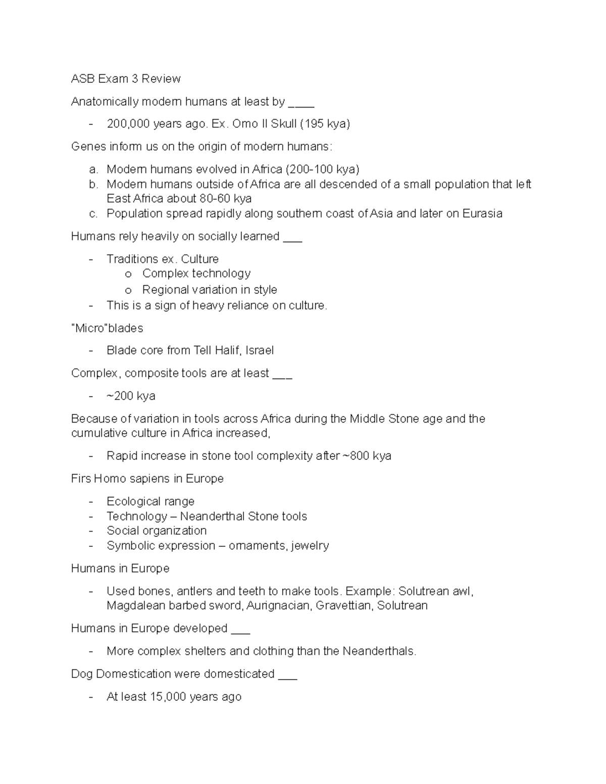 ASB Exam 3 Review - ASB study material - ASB Exam 3 Review Anatomically ...