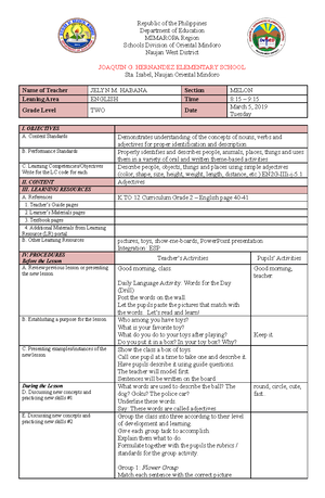 Quarter 4 m1 outline - Pattern of Idea Development - Quarter 4 – Module ...