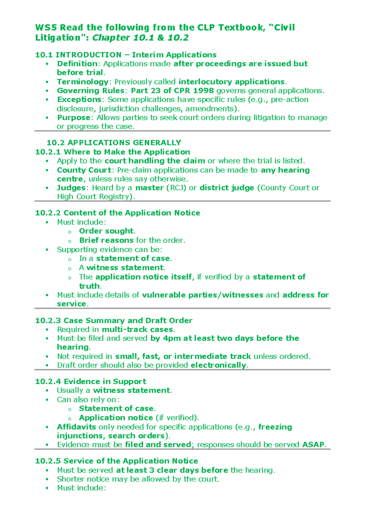 WS5 Chapter 10.1 & 10.2 Summary: Interim Applications Explained - Studocu
