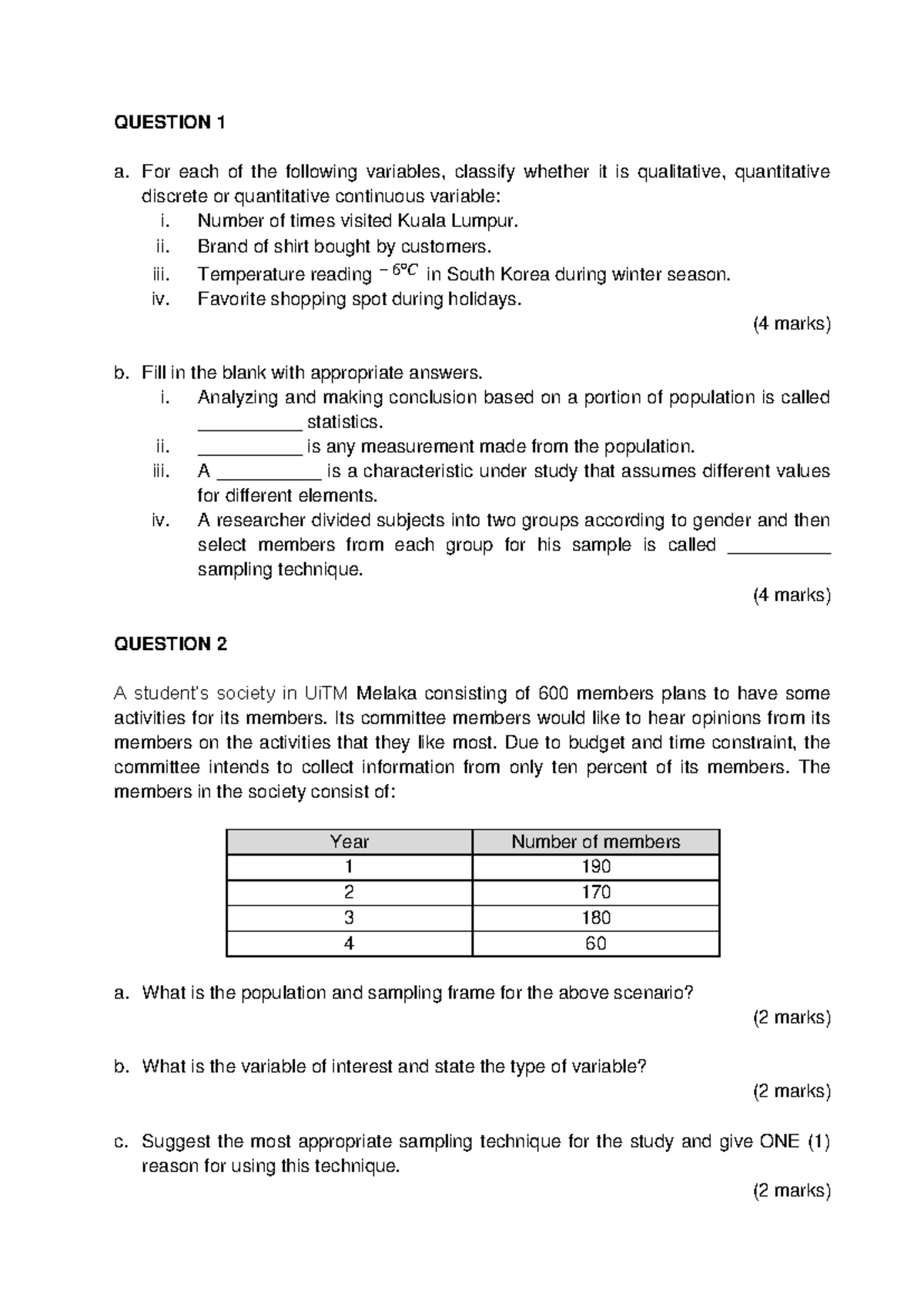 STA104 - Exercise on Variable Classification and Sampling Techniques ...