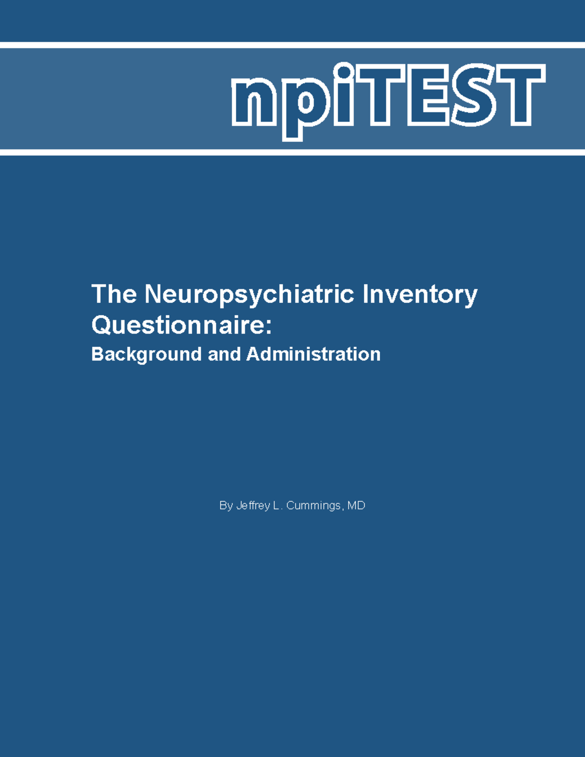 NPI-Q: Neuropsychiatric Inventory Questionnaire Overview and Use - Studocu
