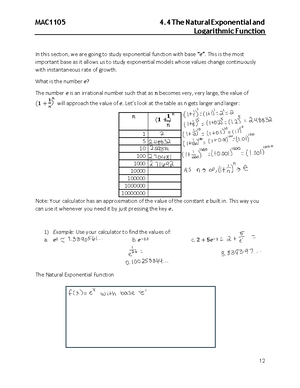 MAC1105 Final Exam Study Guide: Quadratic Functions & Graphs - and Their Graphs The Squaring ...