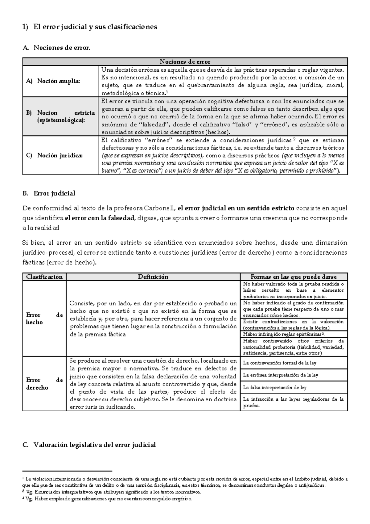 Error Judicial y Clasificaciones en Derecho Procesal III: Resumen - Studocu