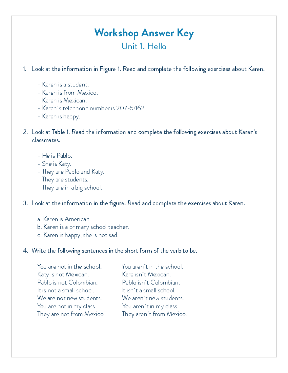 MC2 U1 - Workshop Answer Key for Unit 1 Exercises - Studocu