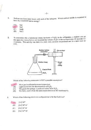 CSEC Chemistry Paper 2 May 2024 Solutions and Explanations - Studocu