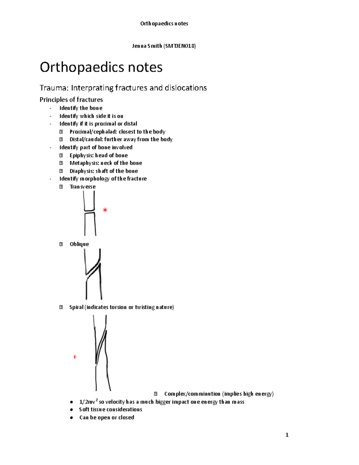 Orthopaedics Notes: Trauma & Fracture Management (SMTJEN018) - Studocu