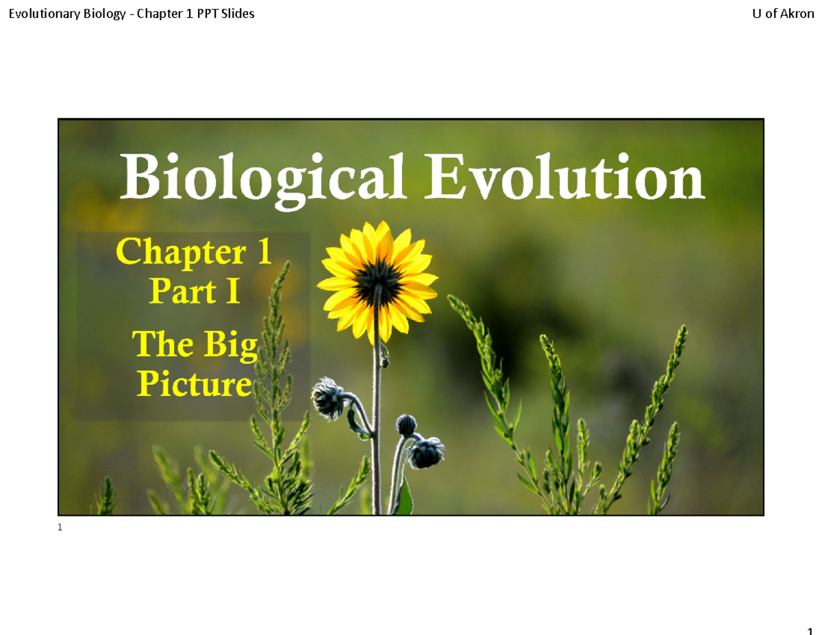 EB-Chapter 1-PPT-Slides-1pp - Biology ‐ Chapter 1 PPT Slides U of ...