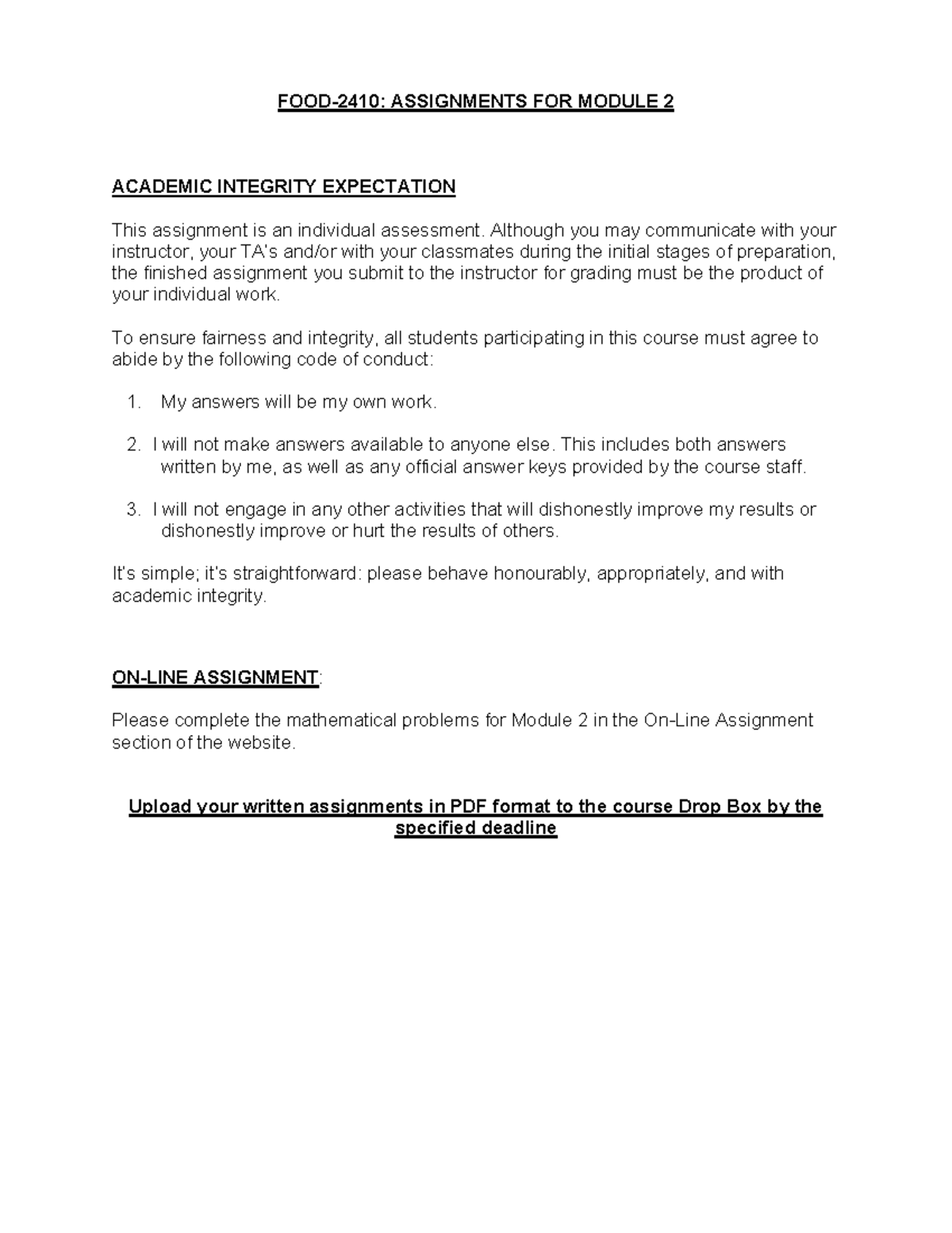 2410-Assign 2-W26: Academic Integrity & Math Problems Assignment - Studocu