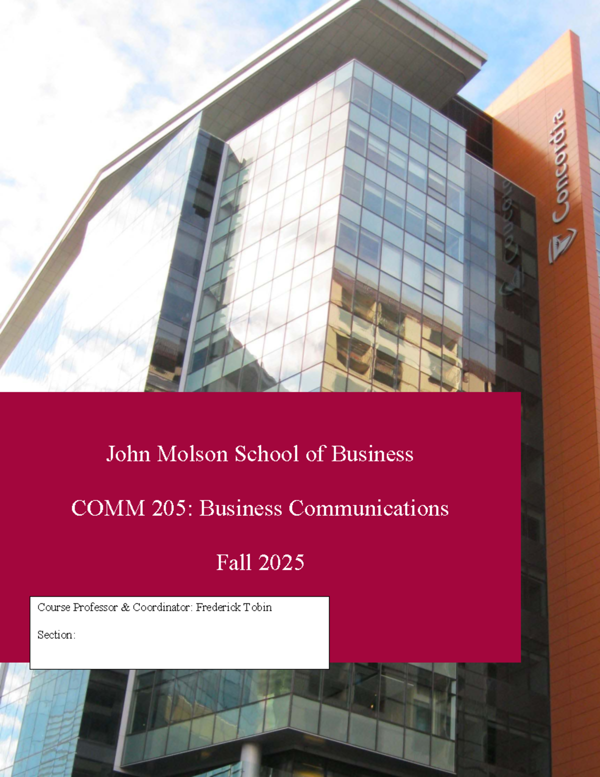 COMM 205 Course Outline: Business Communications Fall 2025 - Studocu