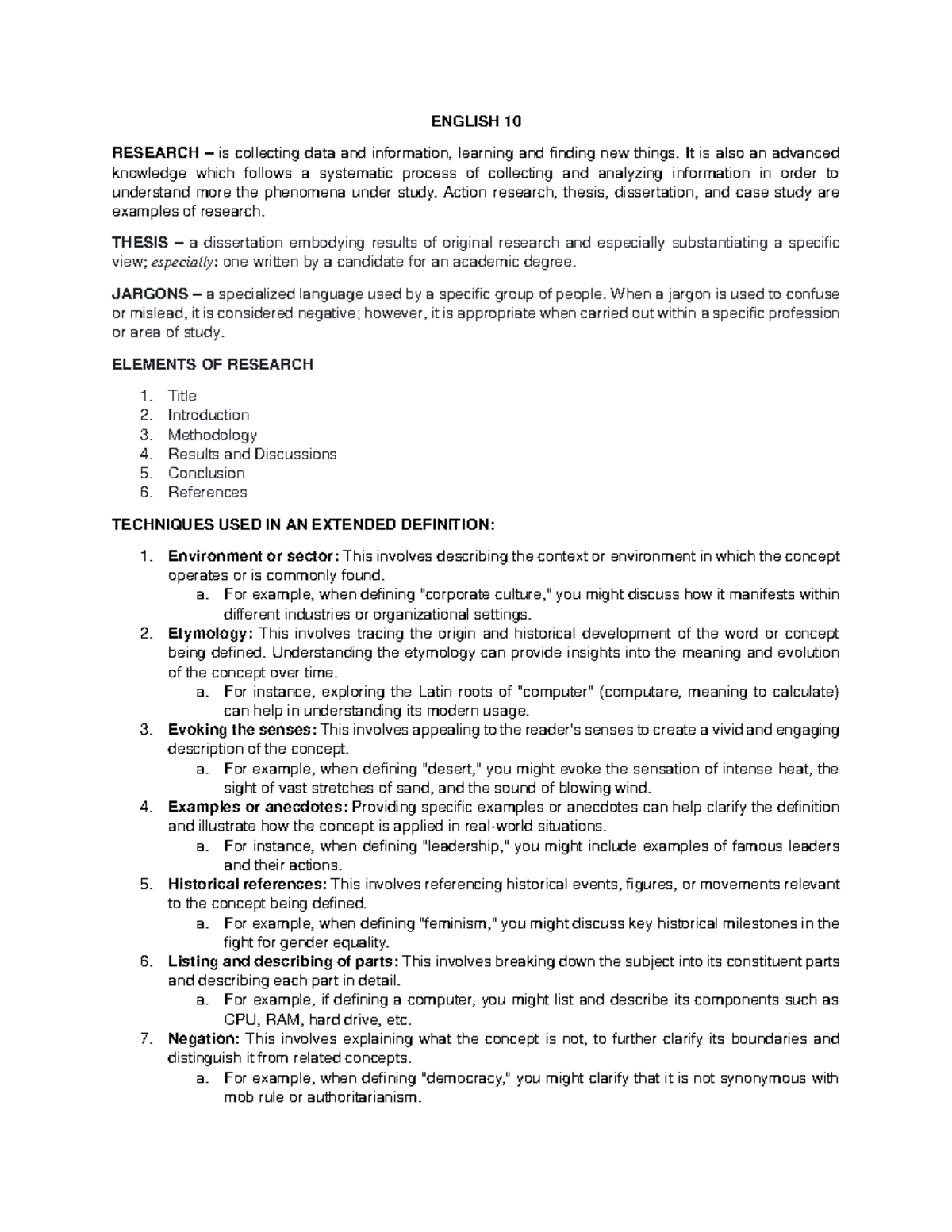 Reviewer-in-English.-4th-Quarter Grade 10 - ENGLISH 10 RESEARCH – is ...