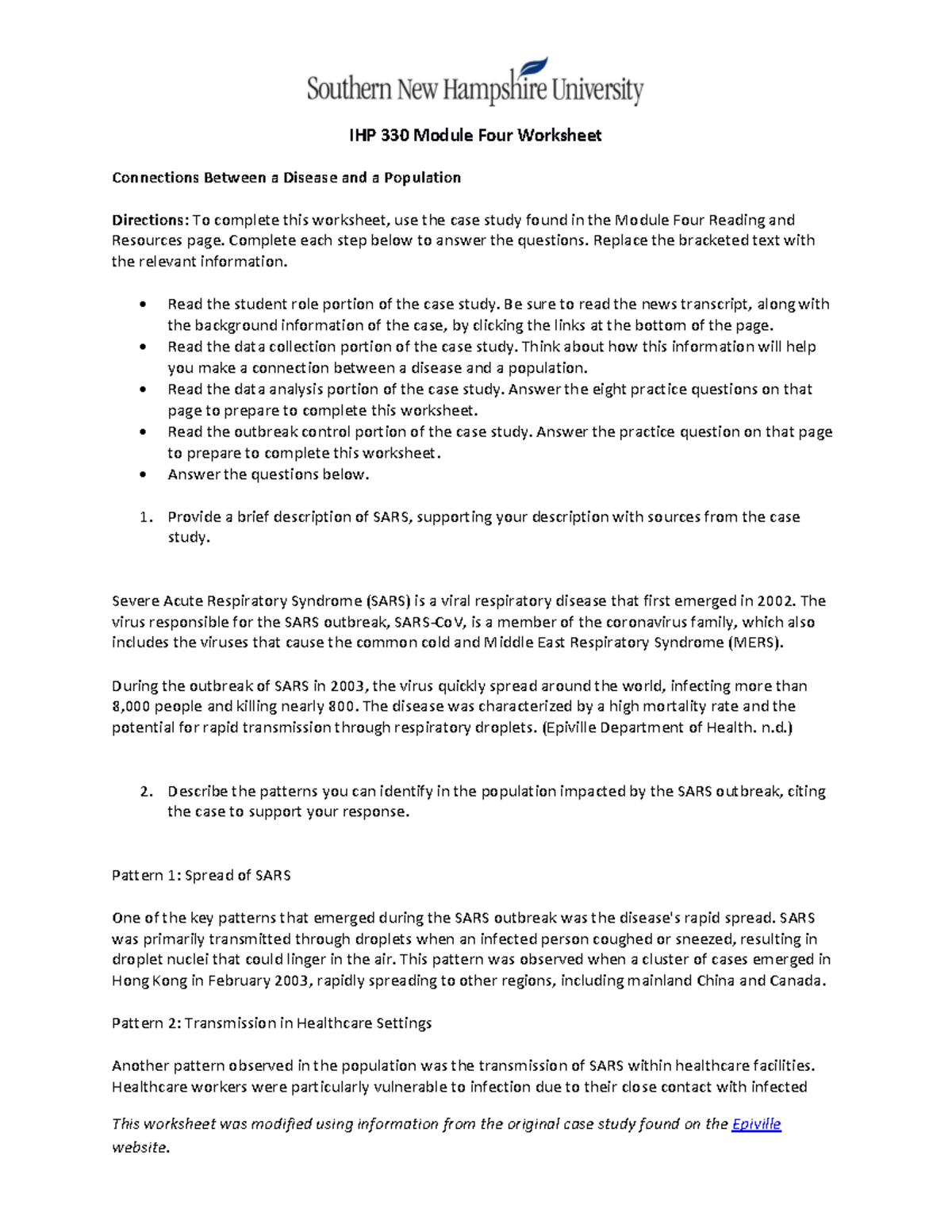 IHP 330 Module Four Worksheet (1) - This worksheet was modified using ...
