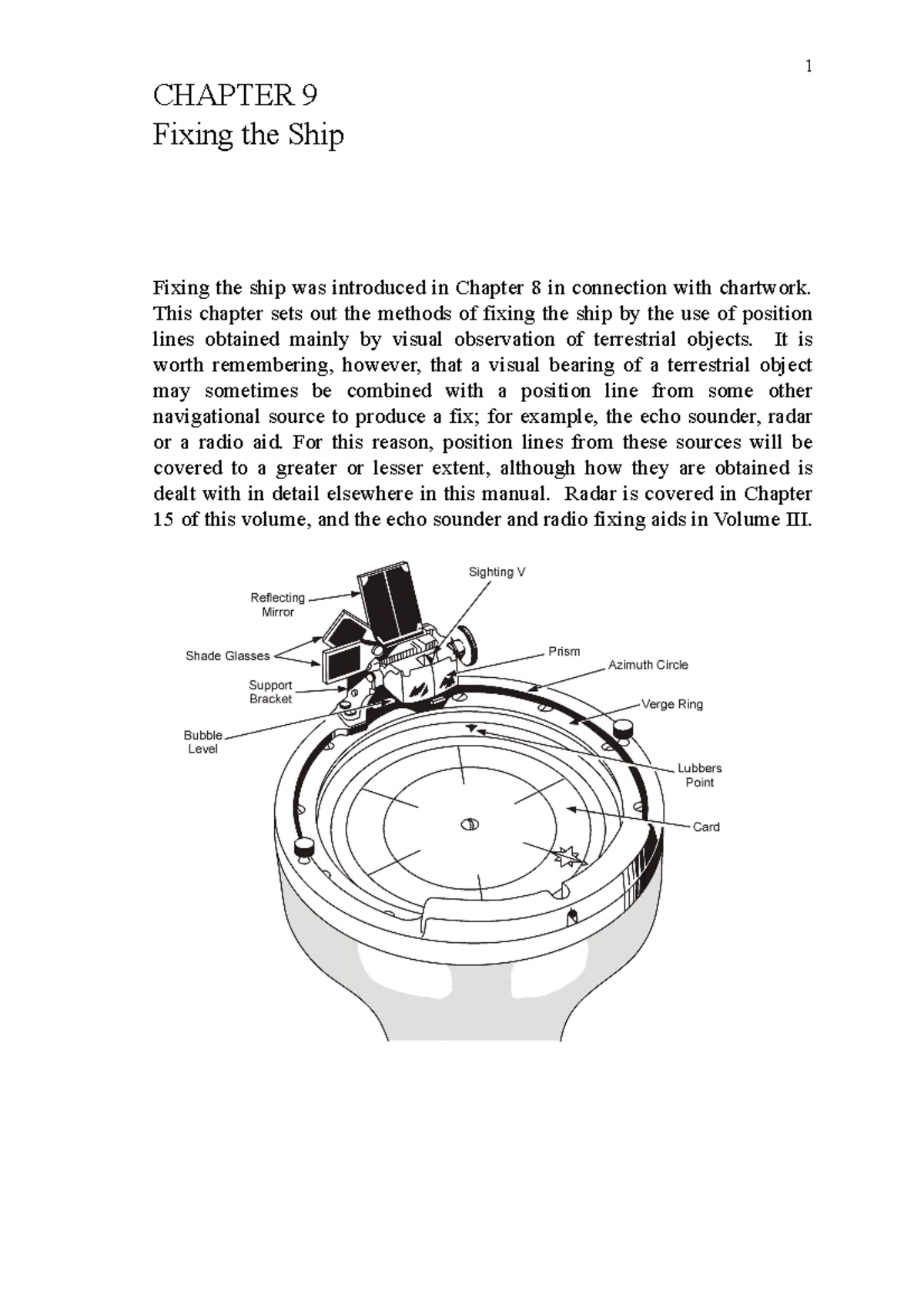 Chapter 9: Methods for Fixing the Ship's Position - Studocu