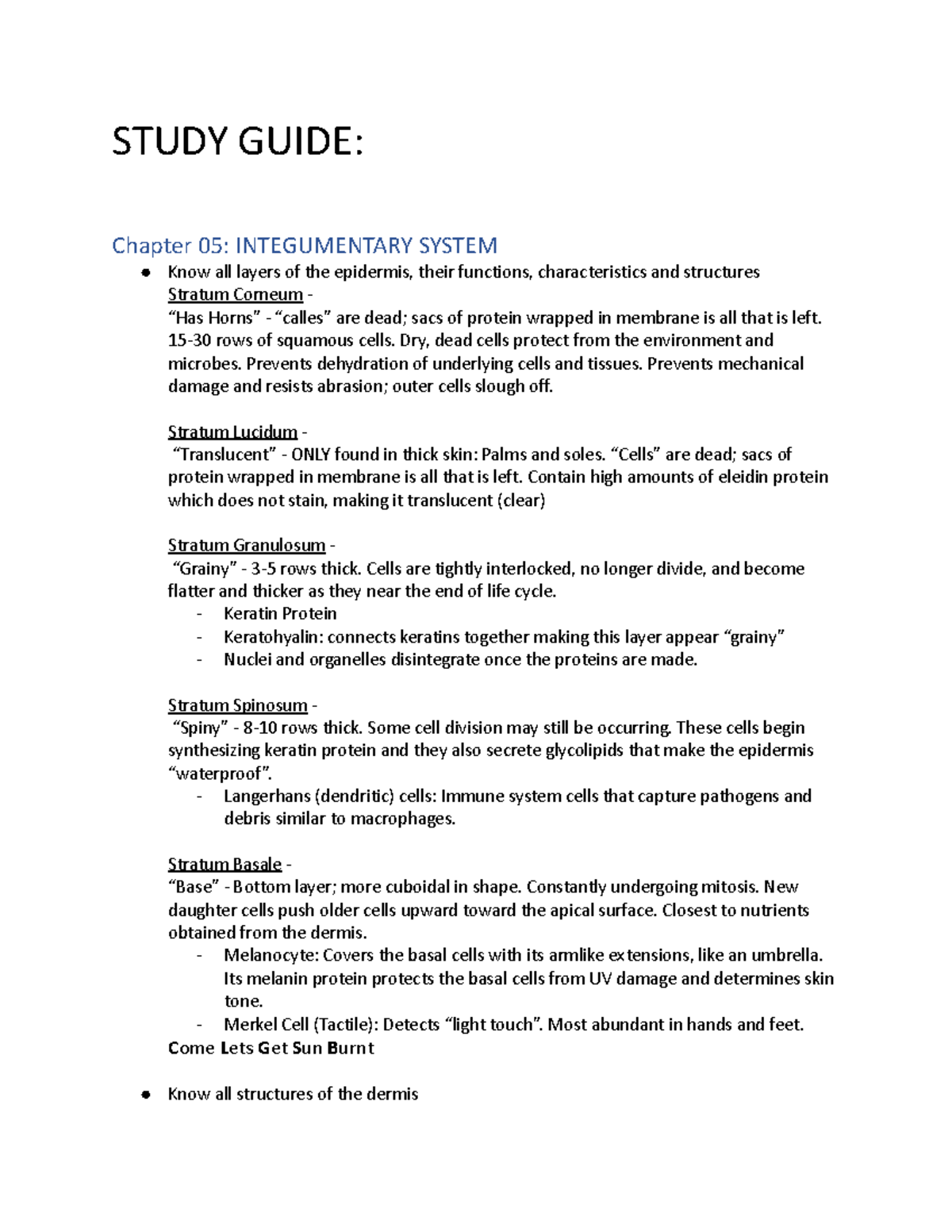A&P Exam 2 Study Guide: Integumentary & Skeletal Systems Overview - Studocu