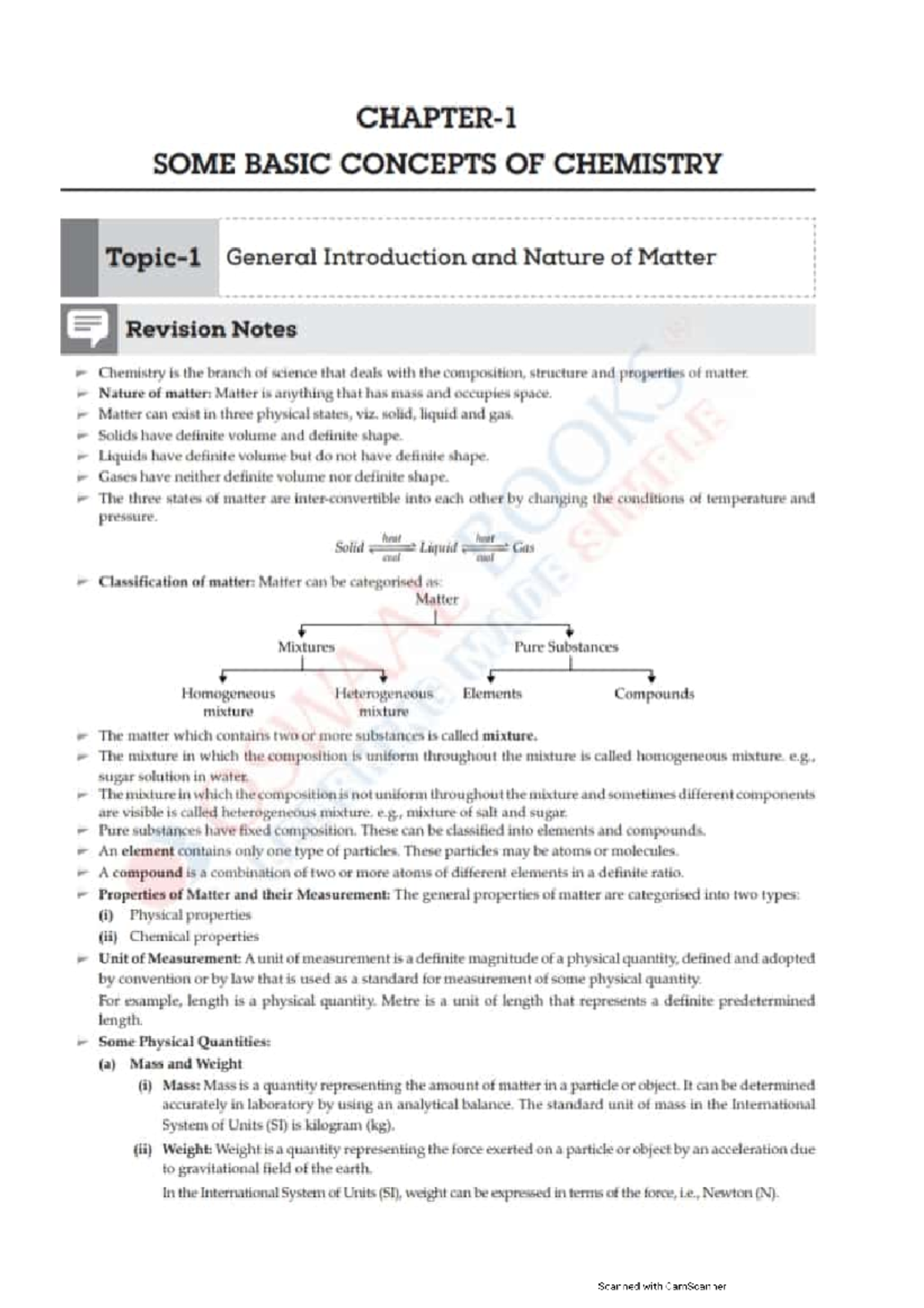 Chemistry 101: Chapter 1 Revision Notes on Matter and Properties - Studocu