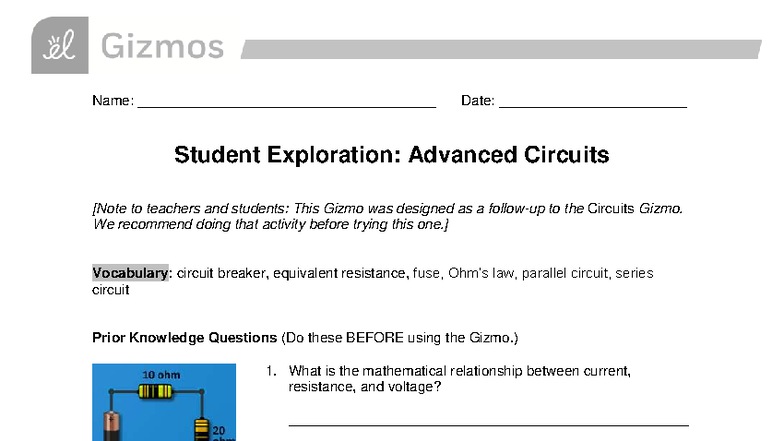 Advanced Circuits SE: Exploring Complex Circuit Solutions - Studocu