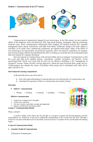 Communication and Globalization - Purposive Communication Module Page 1 ...
