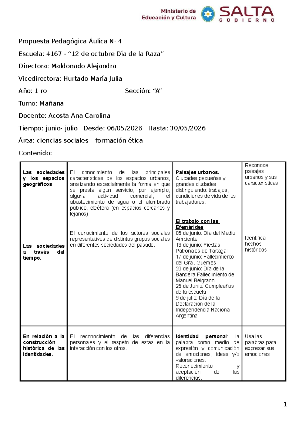 Propuesta Pedagógica: Ciencias Sociales - Servicios en la Ciudad (Año 1 ...