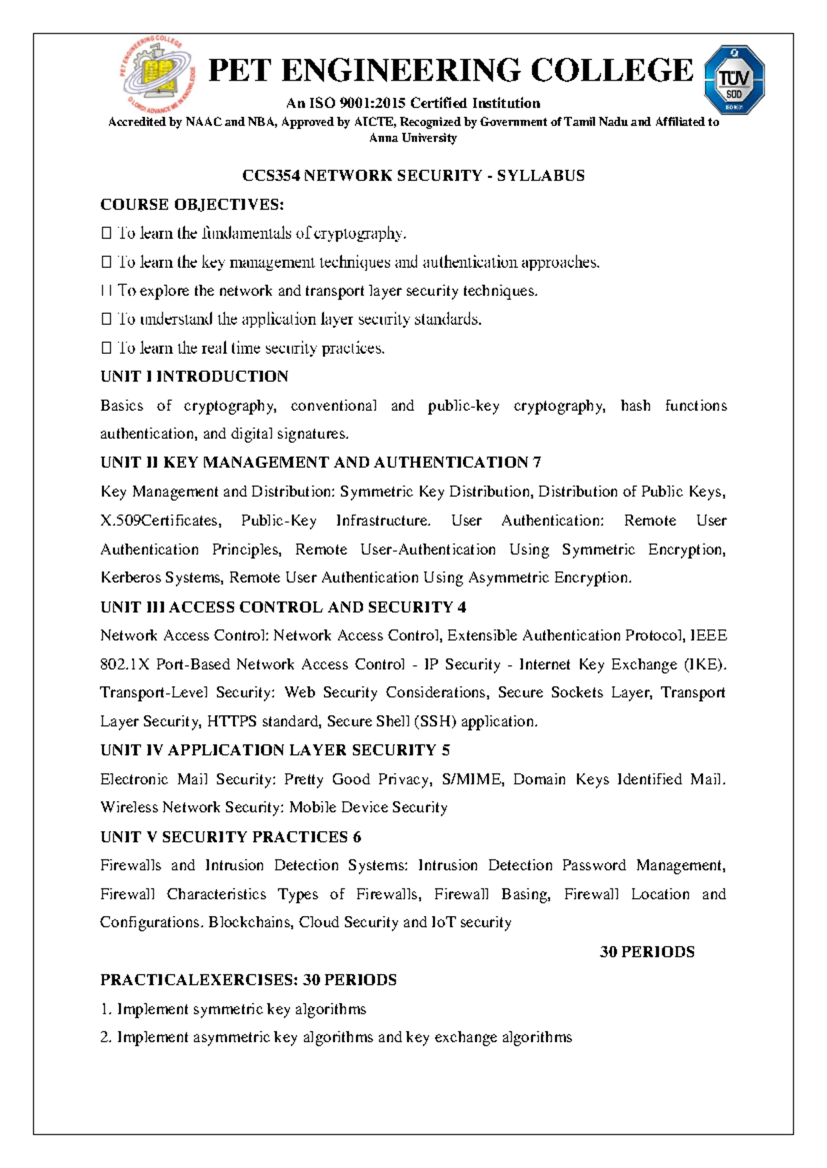 CCS354 NETWORK SECURITY LAB MANUAL: Techniques & Practices - Studocu