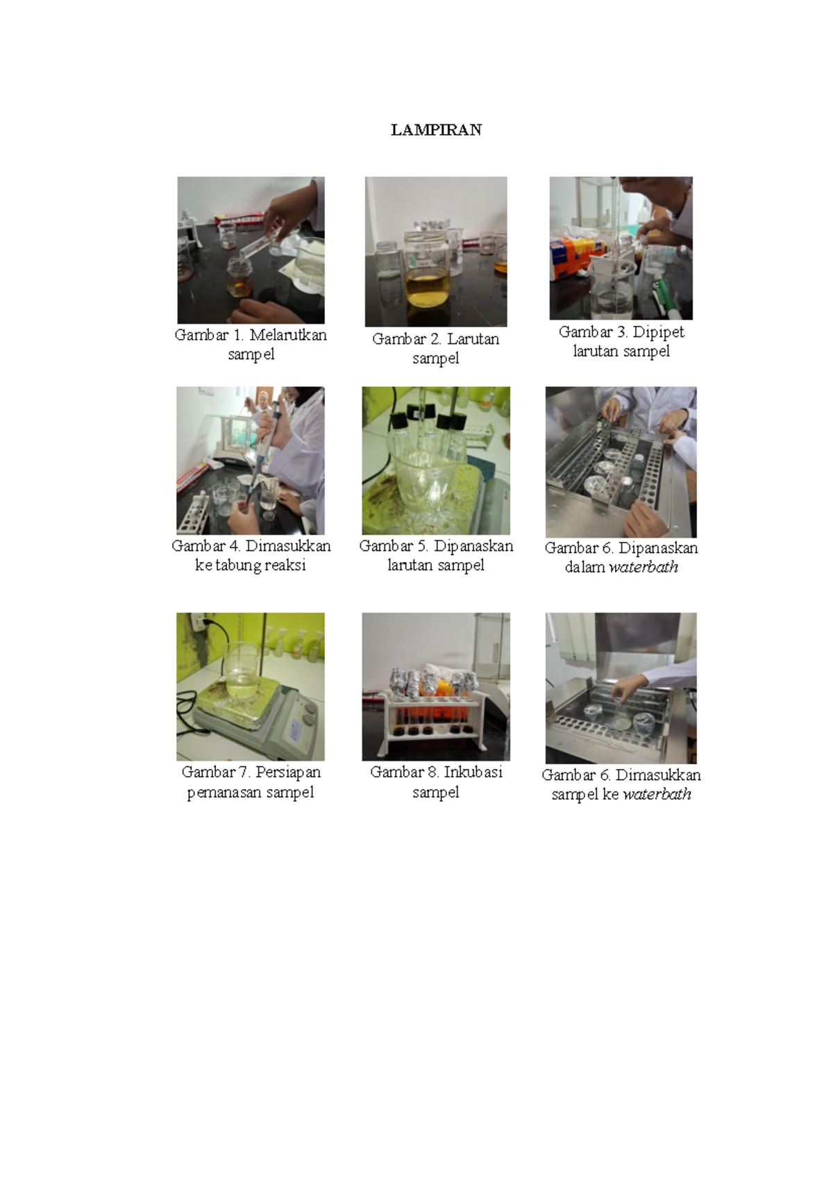 Lamgam eng 1 - lampiran - Kimia - LAMPIRAN Gambar 1. Melarutkan sampel ...