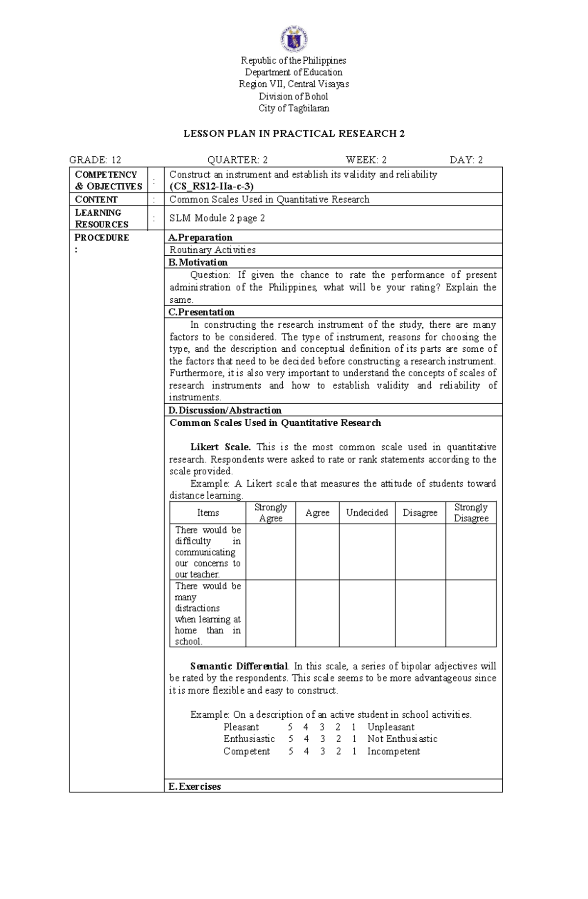 Q2 Module 2 day2 - DAILY LESSON PLAN - Republic of the Philippines ...