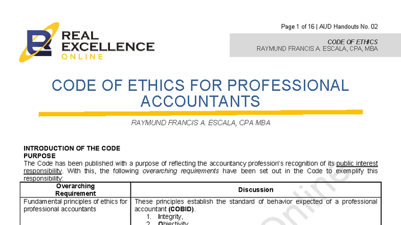 L2 - Code of Ethics for Professional Accountants: Practice Notes - Studocu