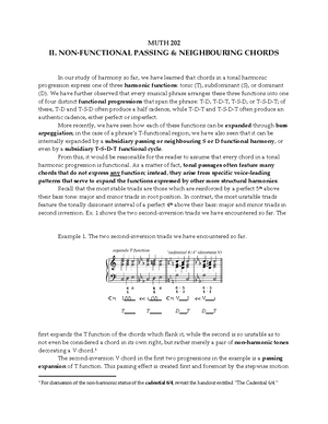 Other Tonic-functional Chords - MUTH 202 Analysis and Examples - MUTH ...