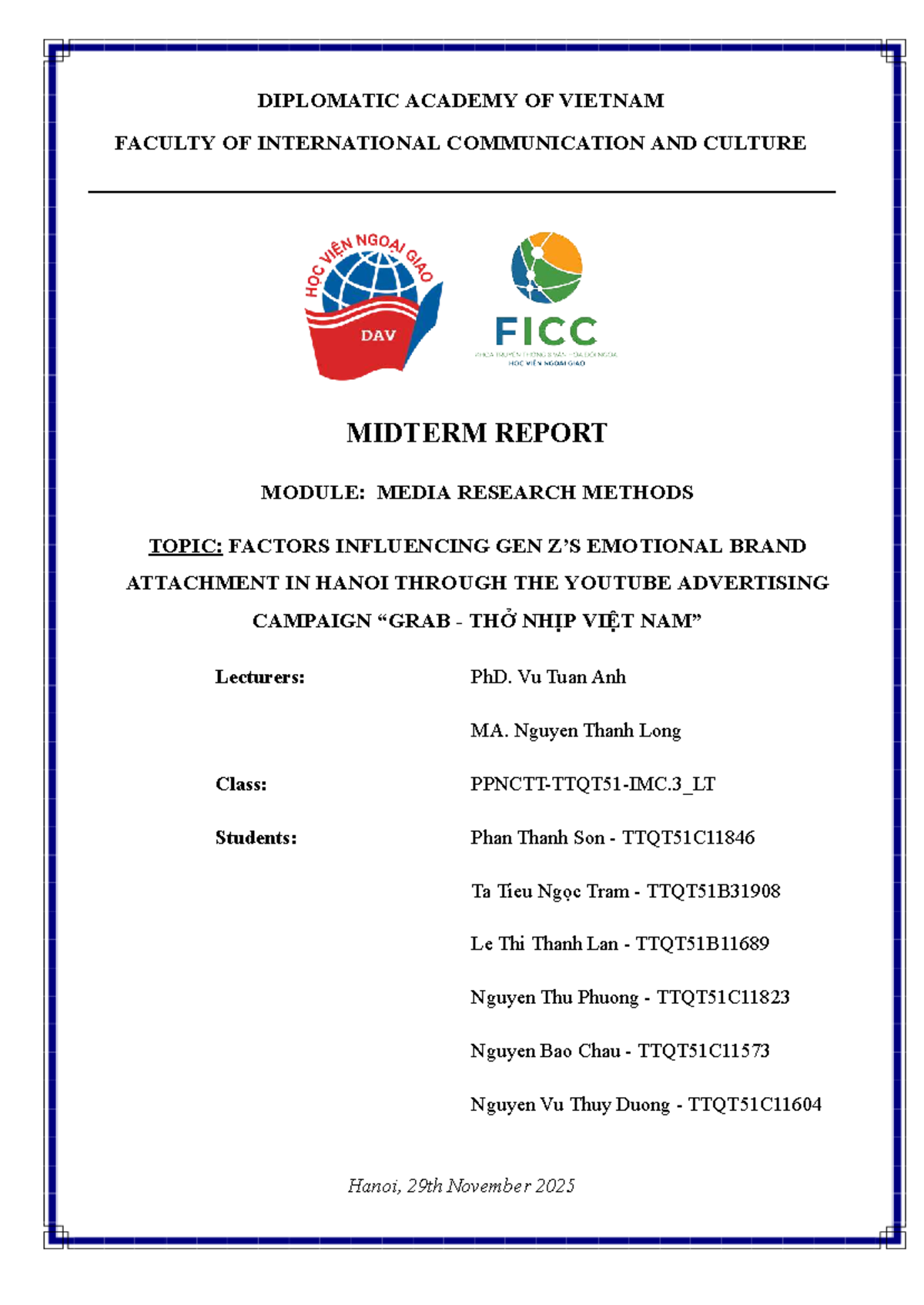 DIPLOMATIC ACADEMY OF VIETNAM MIDTERM REPORT: MEDIA RESEARCH ON GEN Z ...
