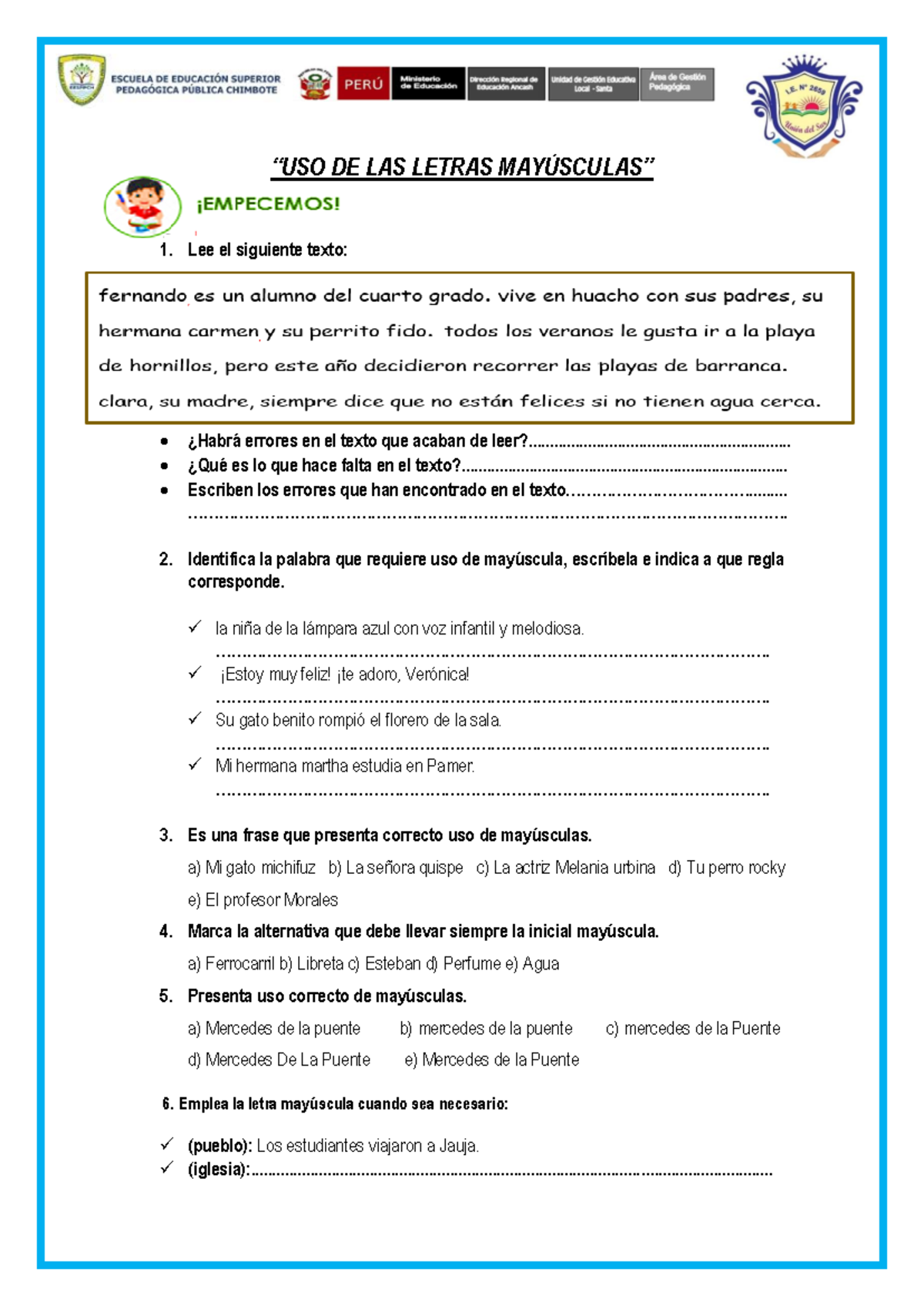 5. Sesión N°5: Uso Correcto de las Letras Mayúsculas en Comunicación ...