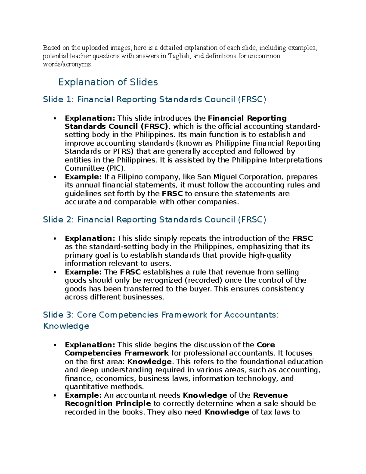 FRSC Lecture Notes: Core Competencies & Financial Principles - Studocu