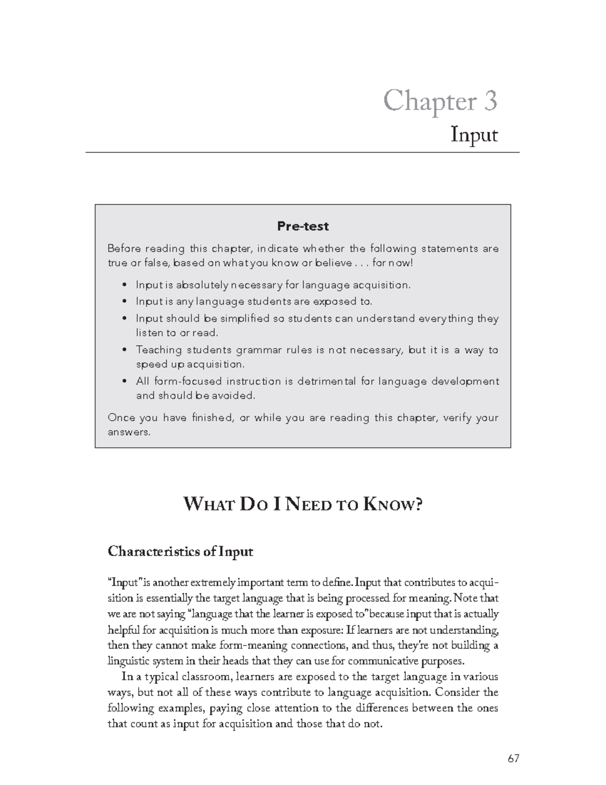 Chapter 3: Understanding Input in Language Acquisition - Course Material - Studocu