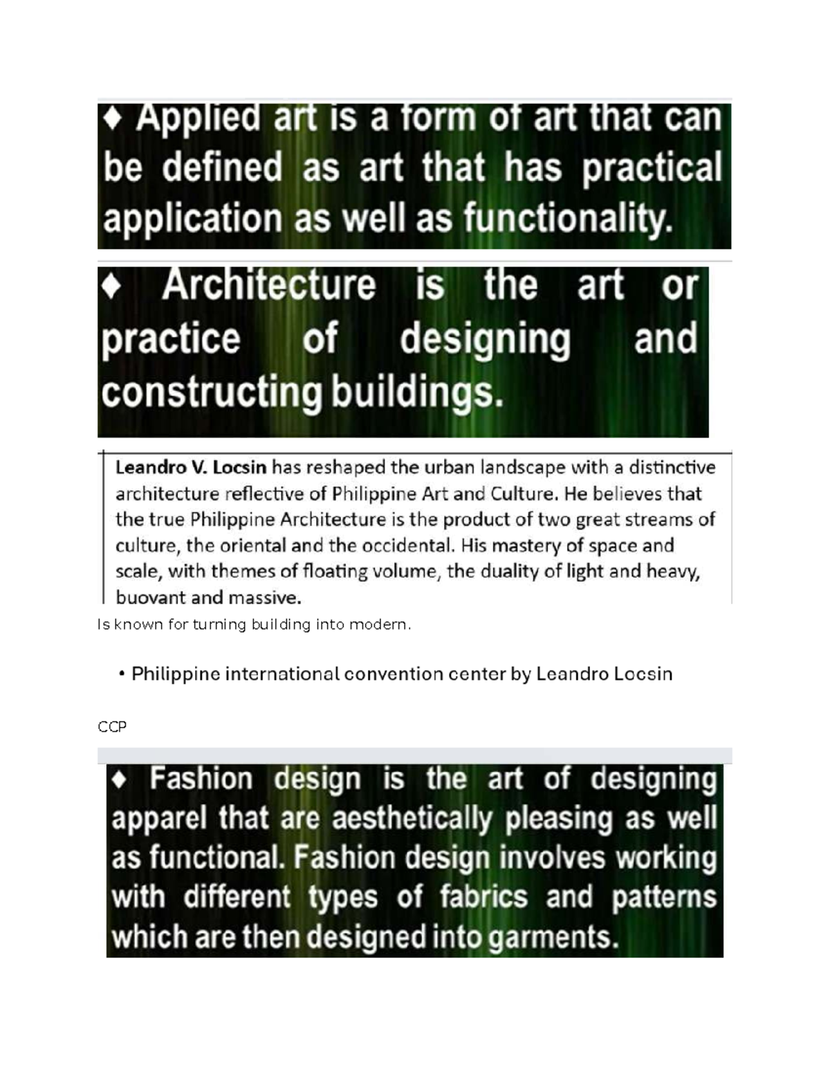 CCP Applied Arts Quiz: Modern Building Transformations - Studocu