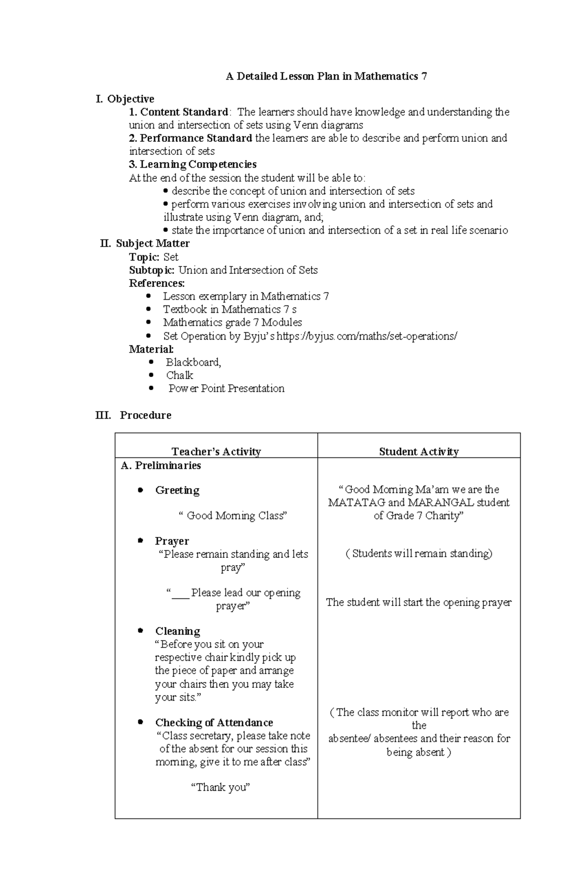 A Detailed Lesson Plan in Mathematics 7 - Copy - A Detailed Lesson Plan ...