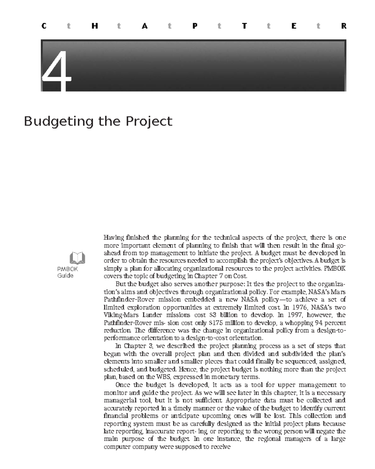 Budgeting for Operations Management Projects: A Case Study (PMBOK ...