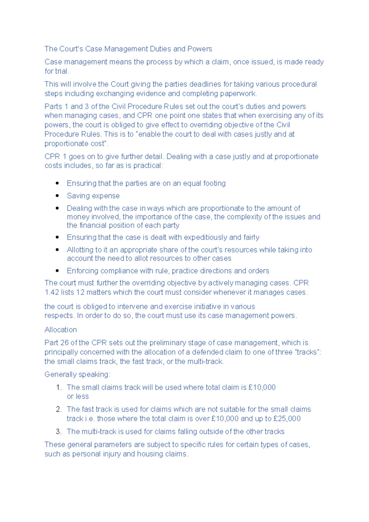 The Courts case management - The Court’s Case Management Duties and ...