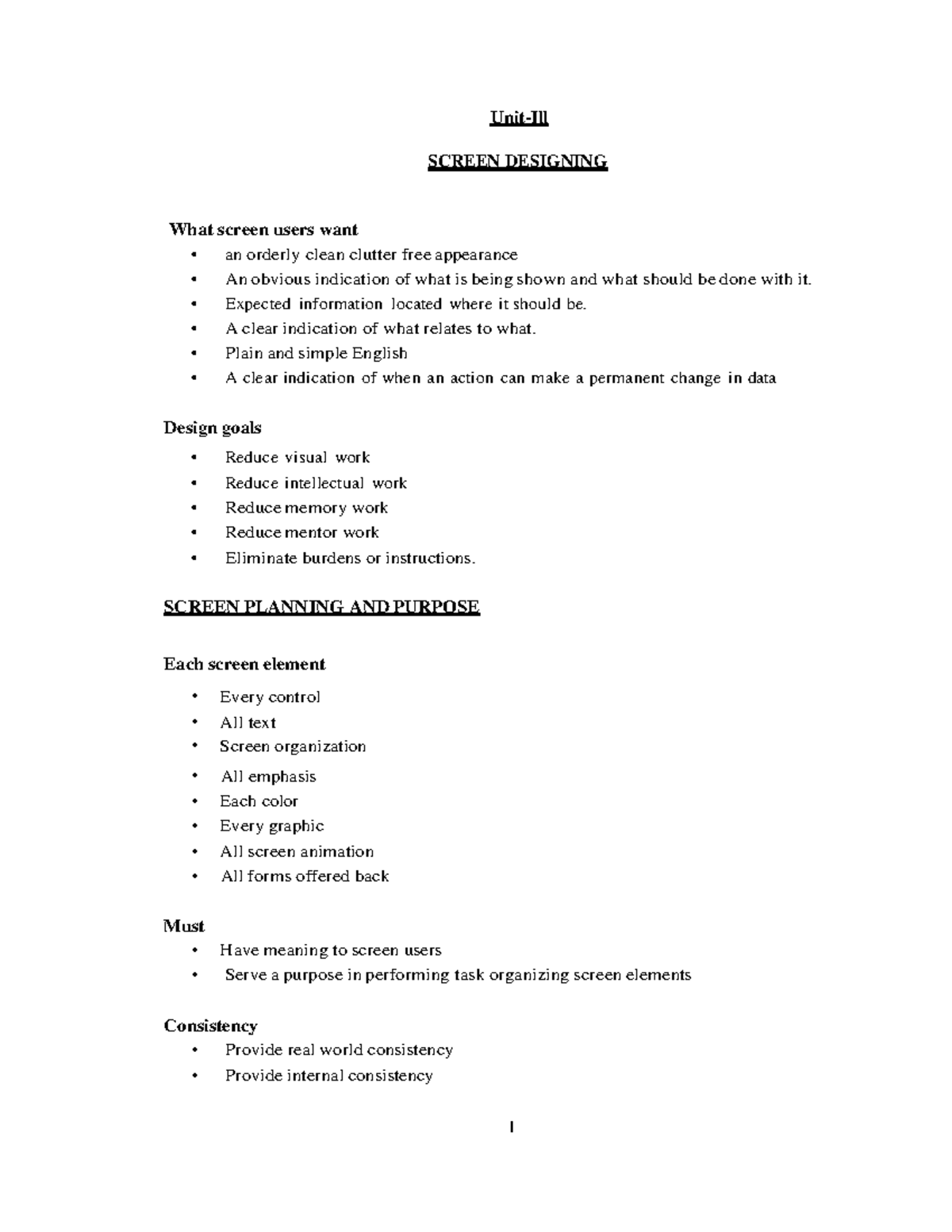 HCI-Unit-2: Principles of Effective Screen Design and Navigation - Studocu