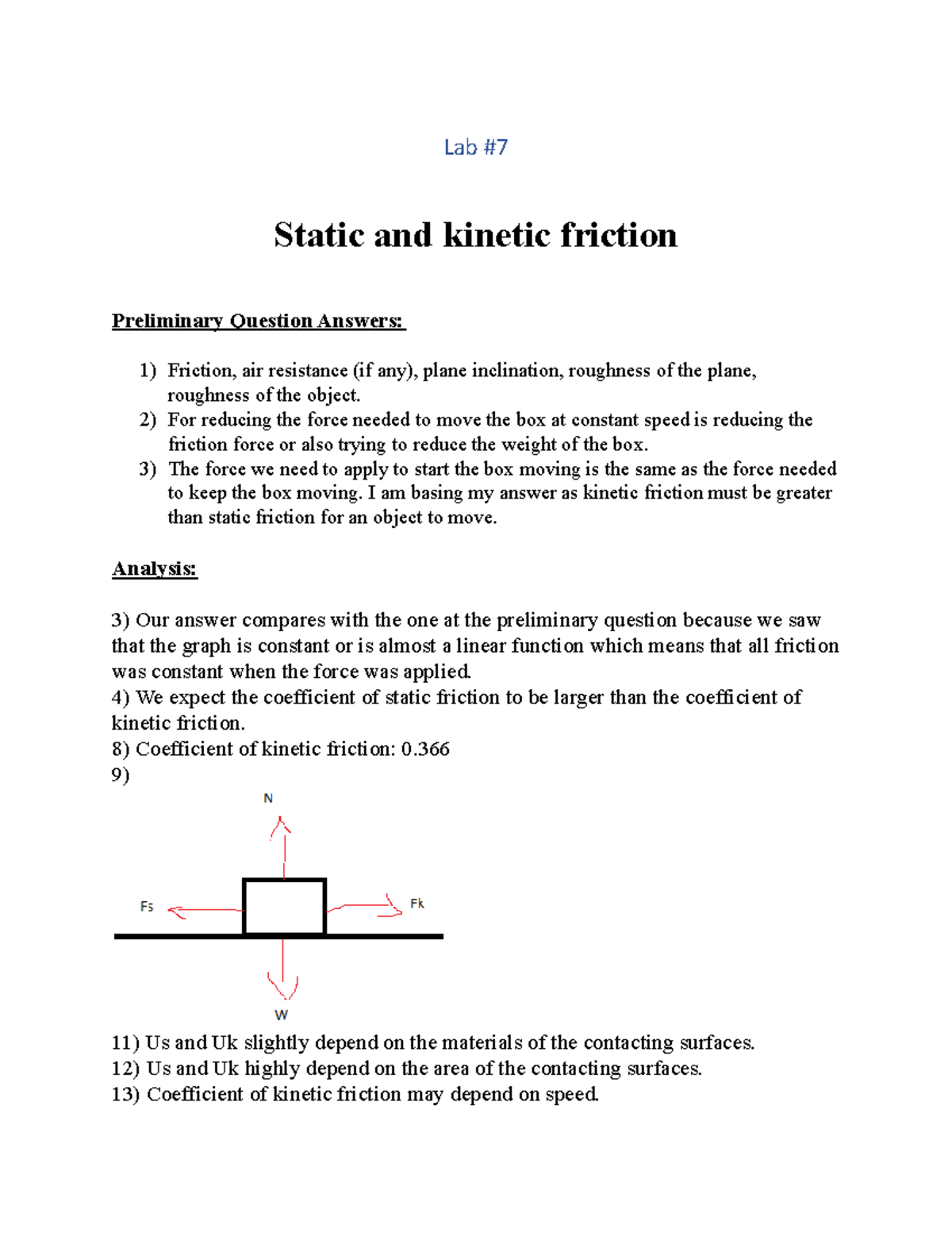 Kinetic Friction Lab