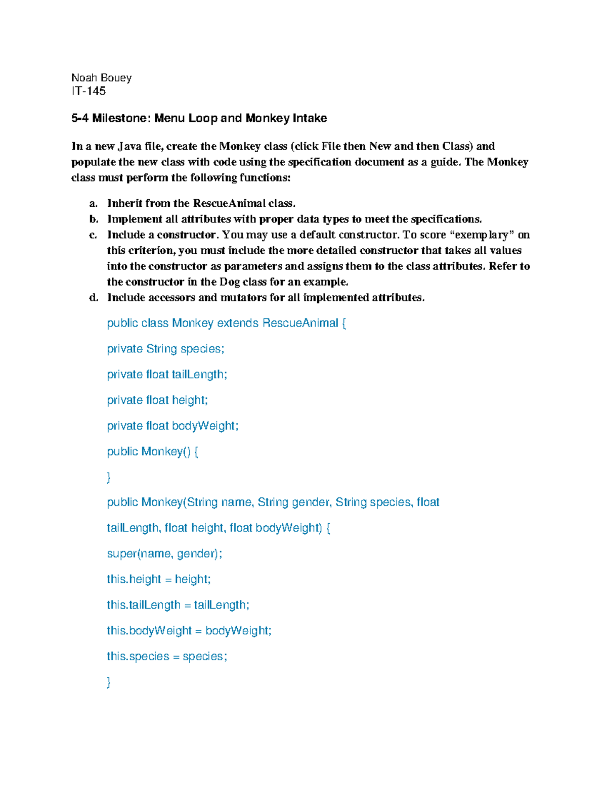 5-4 Milestone Menu Loop - Noah Bouey IT- 5-4 Milestone: Menu Loop and Monkey Intake In a new ...