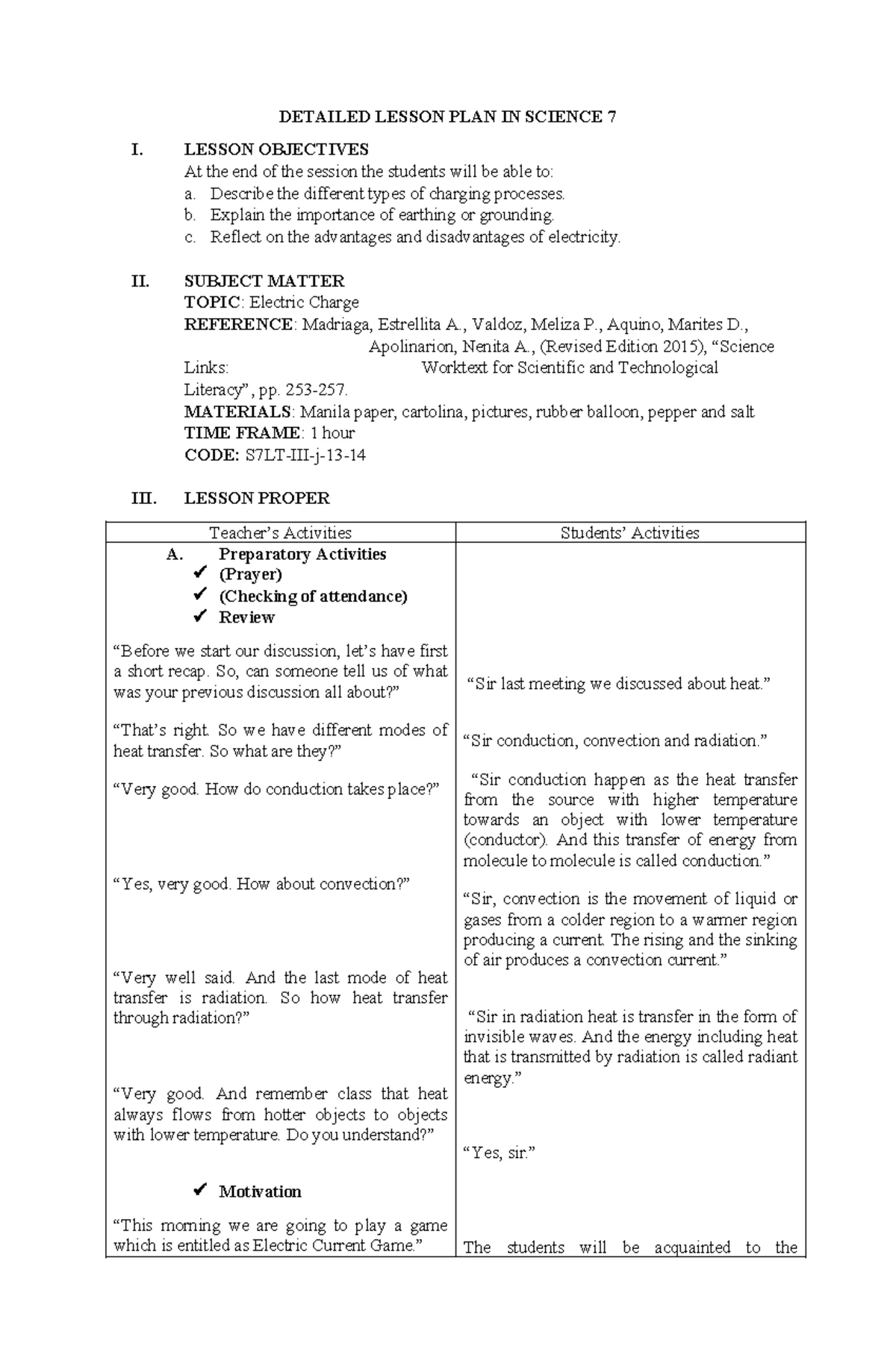 Characteristics of Comets, Meteors, and Asteroids: Grade 8 Lesson Plan ...