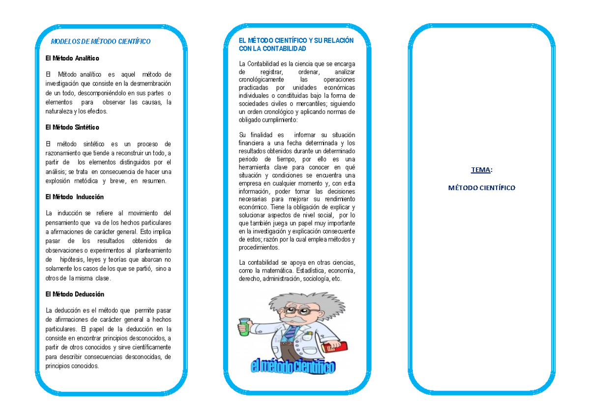 Triptico metodo cientifico ok - EL M.. CIENTÕFICO Y SU RELACI”N CON LA ...