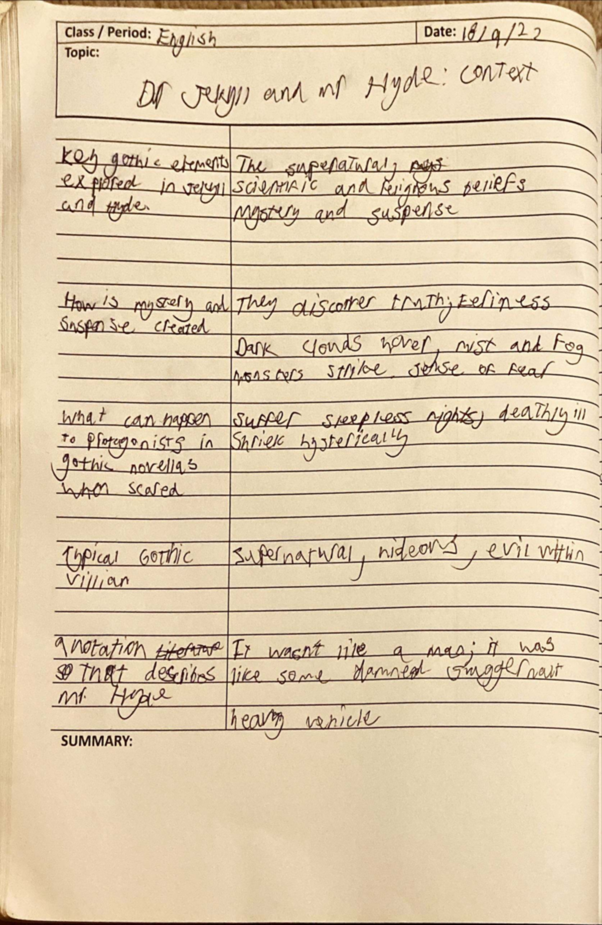 2209 J Yorke English Lecture Notes on Jekyll and Hyde Context - Studocu