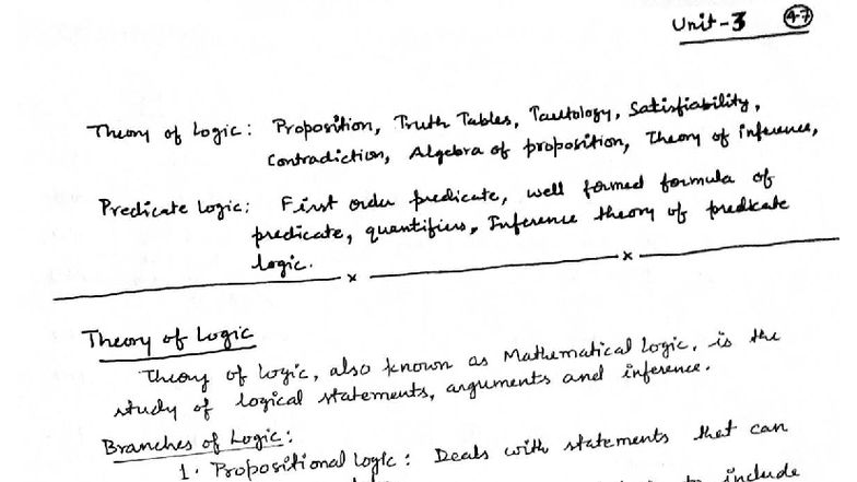 DSTL BCS 303 Unit-3: Theory of Logic and Predicate Calculus Notes - Studocu