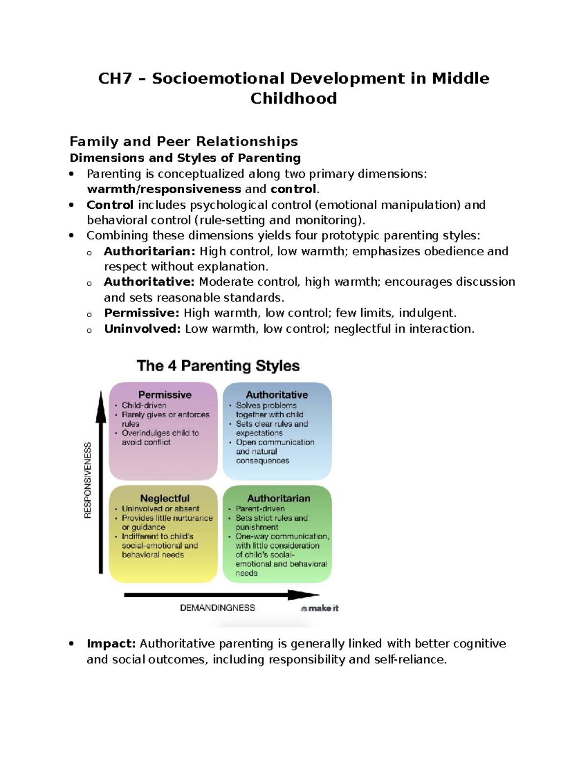 CH7 – Socioemotional Development in Middle Childhood: Family & Peer ...
