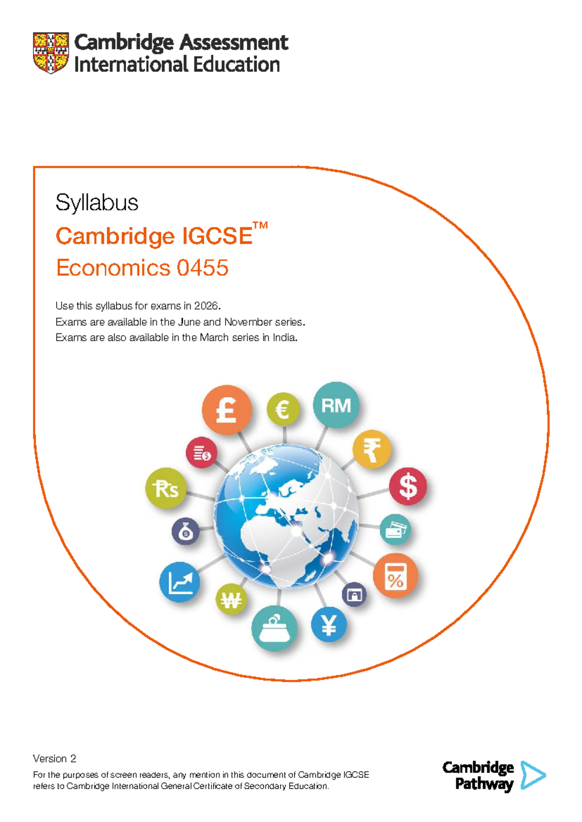 Cambridge IGCSE Economics 0455 Syllabus Overview for 2026 - Studocu