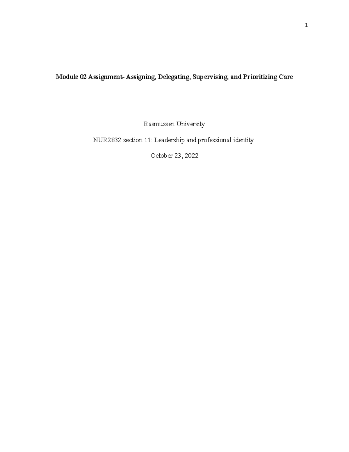 Module 2 assignment - this is just for assistance do not copy - Module ...