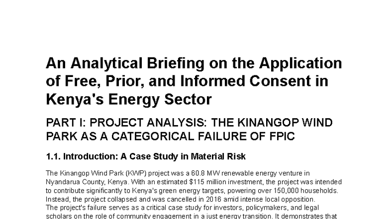 FPIC 101: Analyzing the Kinangop Wind Park's Community Engagement ...