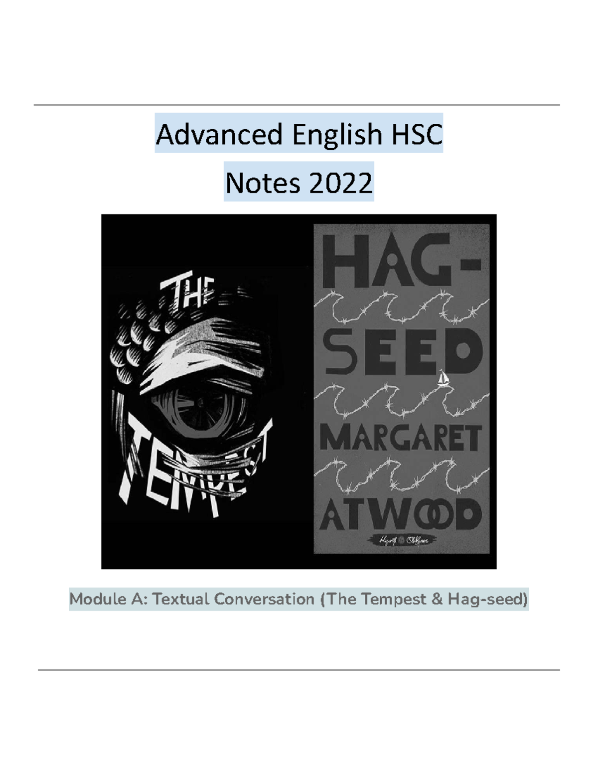 Advanced English HSC Notes 2022: Module A - Textual Conversation on The ...