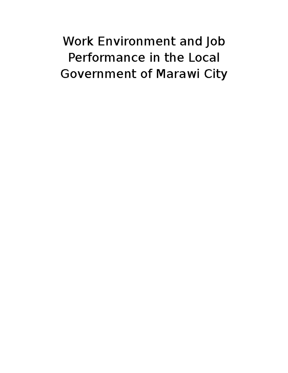 Paynal-DN- Gyapa - Vjbh - Work Environment and Job Performance in the ...