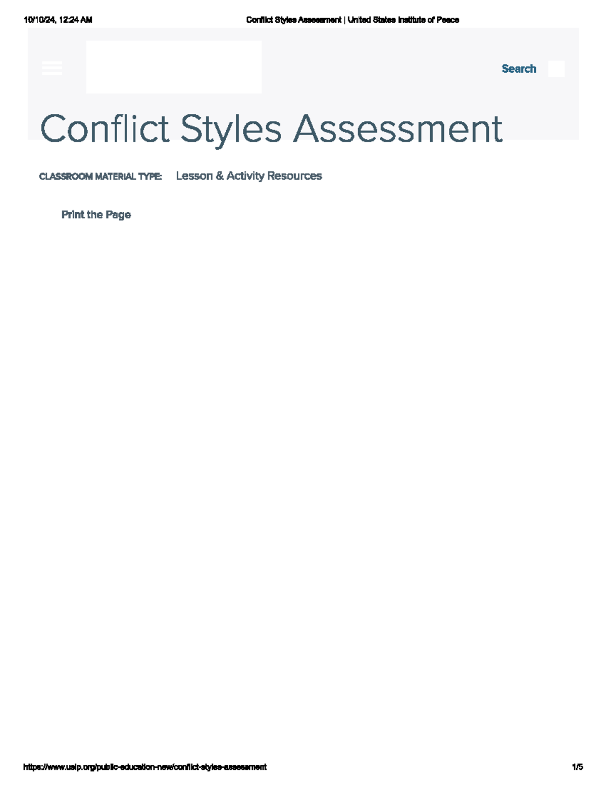 Conflict Styles Assessment - They often focus on supporting others in a ...